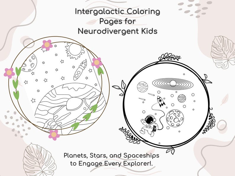 Neurodiversity Space Adventures Coloring Pages, Planets, Stars, and ...