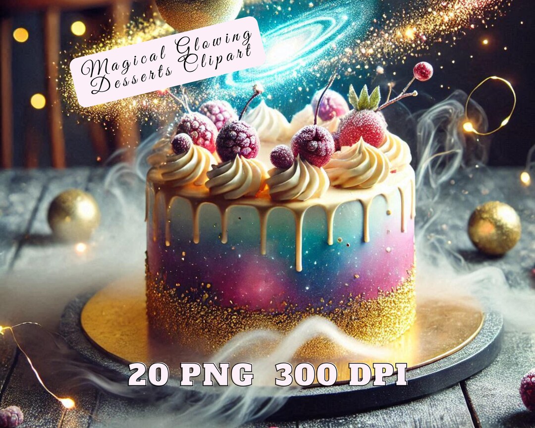 Magical Glowing Desserts Clipart, 20 Enchanted Treats & Sweets Clipart ...