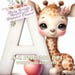 Animal Giraffe Alphabet Clipart, Baby Giraffe Watercolor Alphabet ...