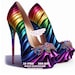 Rainbow Crystal Prom Heels Clipart, Sparkly High Heel PNG, Fashion Shoe ...
