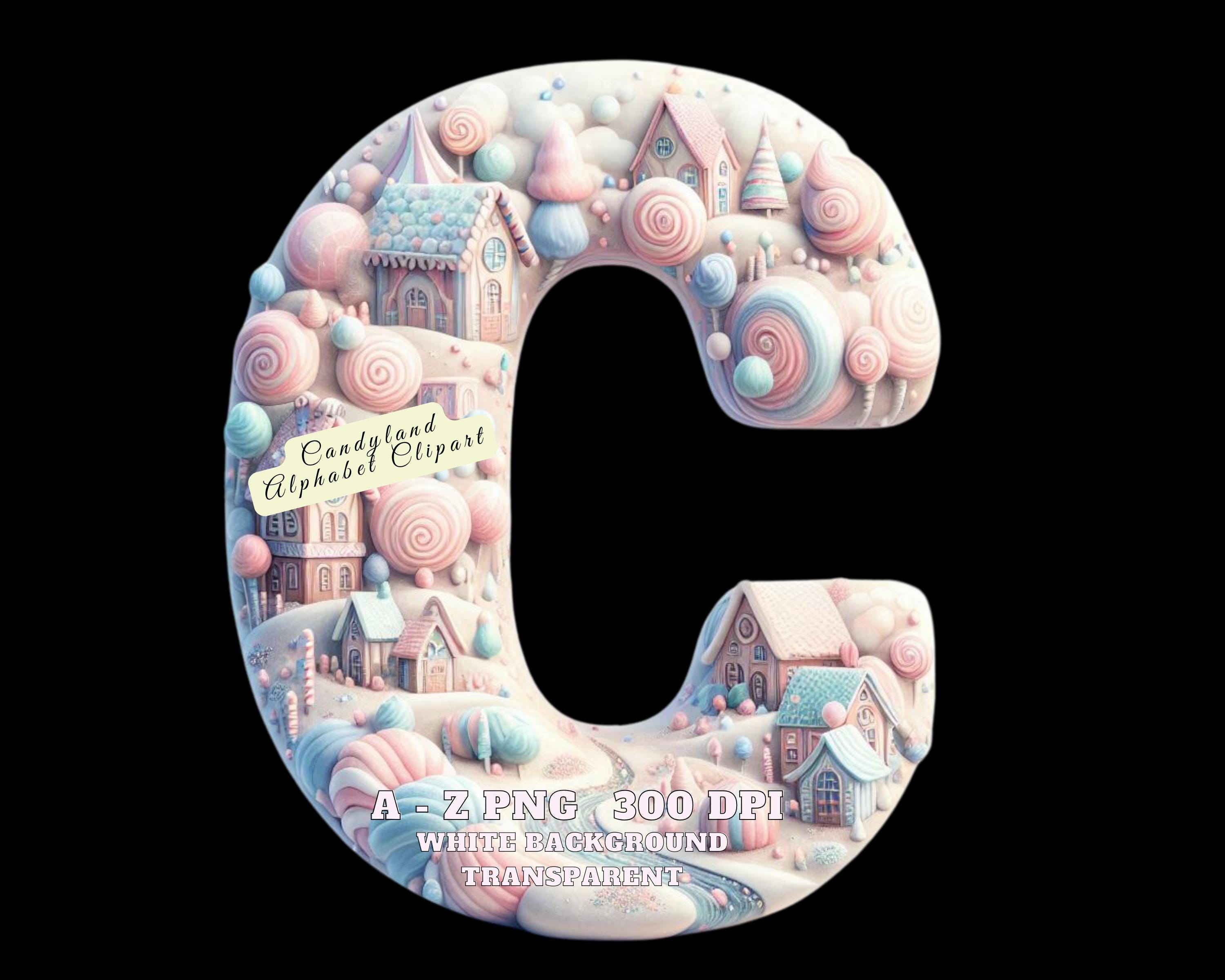 Candyland Alphabet Clipart PNG, Sweet Letters Clipart, Candy Font ...
