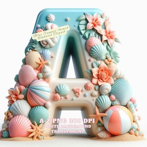 Blue Summer Alphabet Clipart, Beach Letters PNG, Ocean-themed Font ...