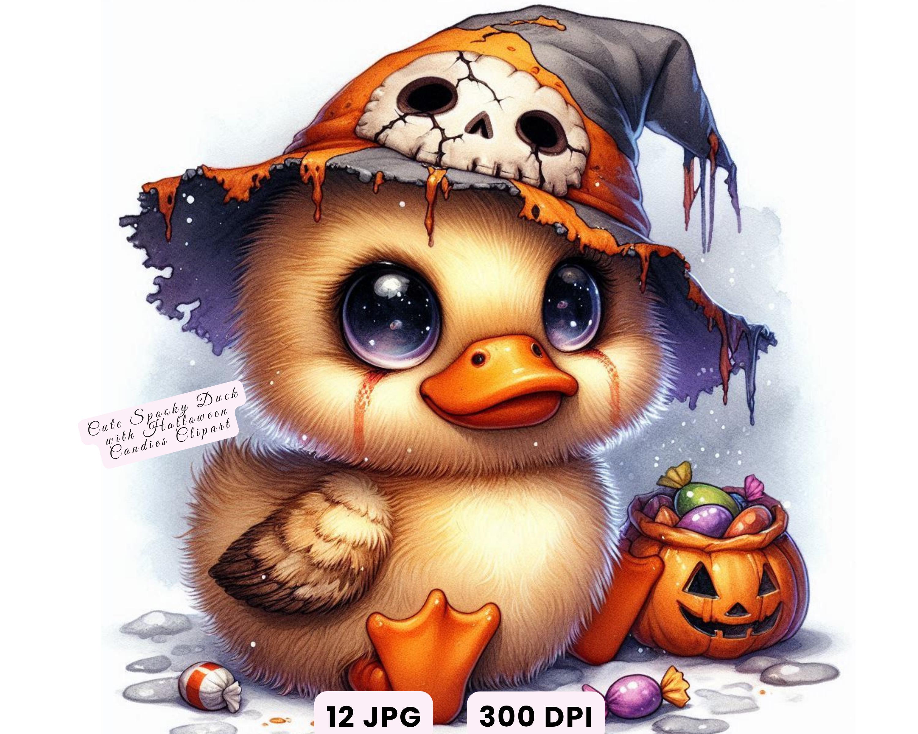 Spooky Halloween Duck Clipart, Halloween Duck Clipart, Adorable Spooky ...