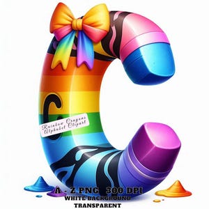 Alphabet PNG, Crayons Alphabet Clipart, Rainbow Crayon Letters A-Z PNG ...