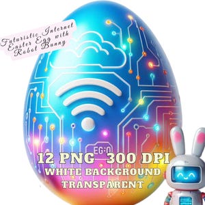 Robot Easter Egg Clipart, Futuristic Internet Easter Egg With Robot ...