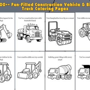 Construction Vehicle Big Truck Coloring Pages With Affirmations, Kids ...