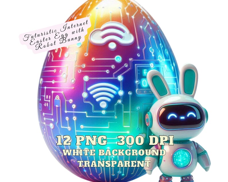Robot Easter Egg Clipart, Futuristic Internet Easter Egg With Robot ...