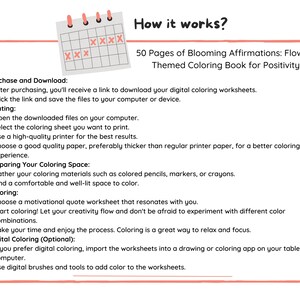 Flower-themed Affirmations Coloring Pages, Uplifting Positive Daily ...