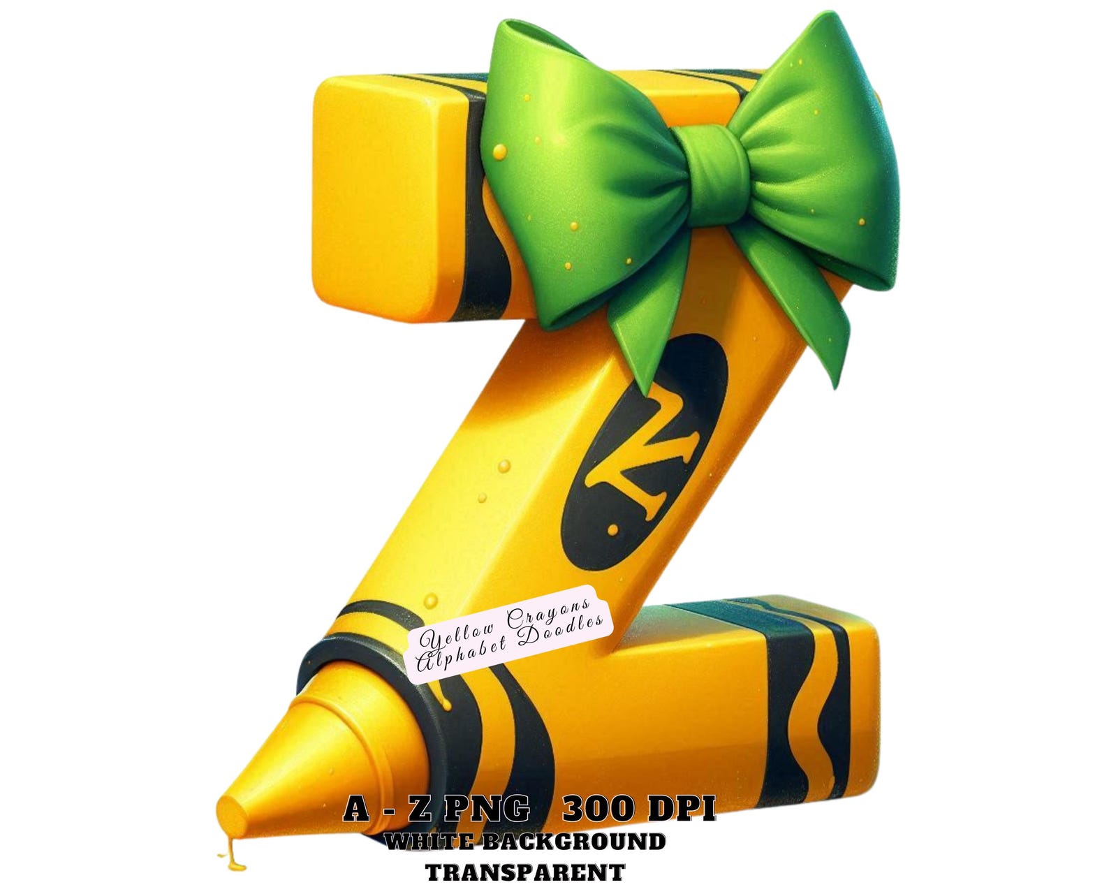 Alphabet Clipart, Yellow Crayon Letters PNG, School Font A-Z Back to ...