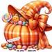 Pumpkin Clipart, 10 Candy Pumpkin Clipart, Watercolor Halloween Trick ...