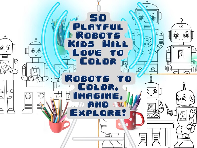Fun Robot Coloring Pages for Kids, Robot Birthday Activity Pages ...