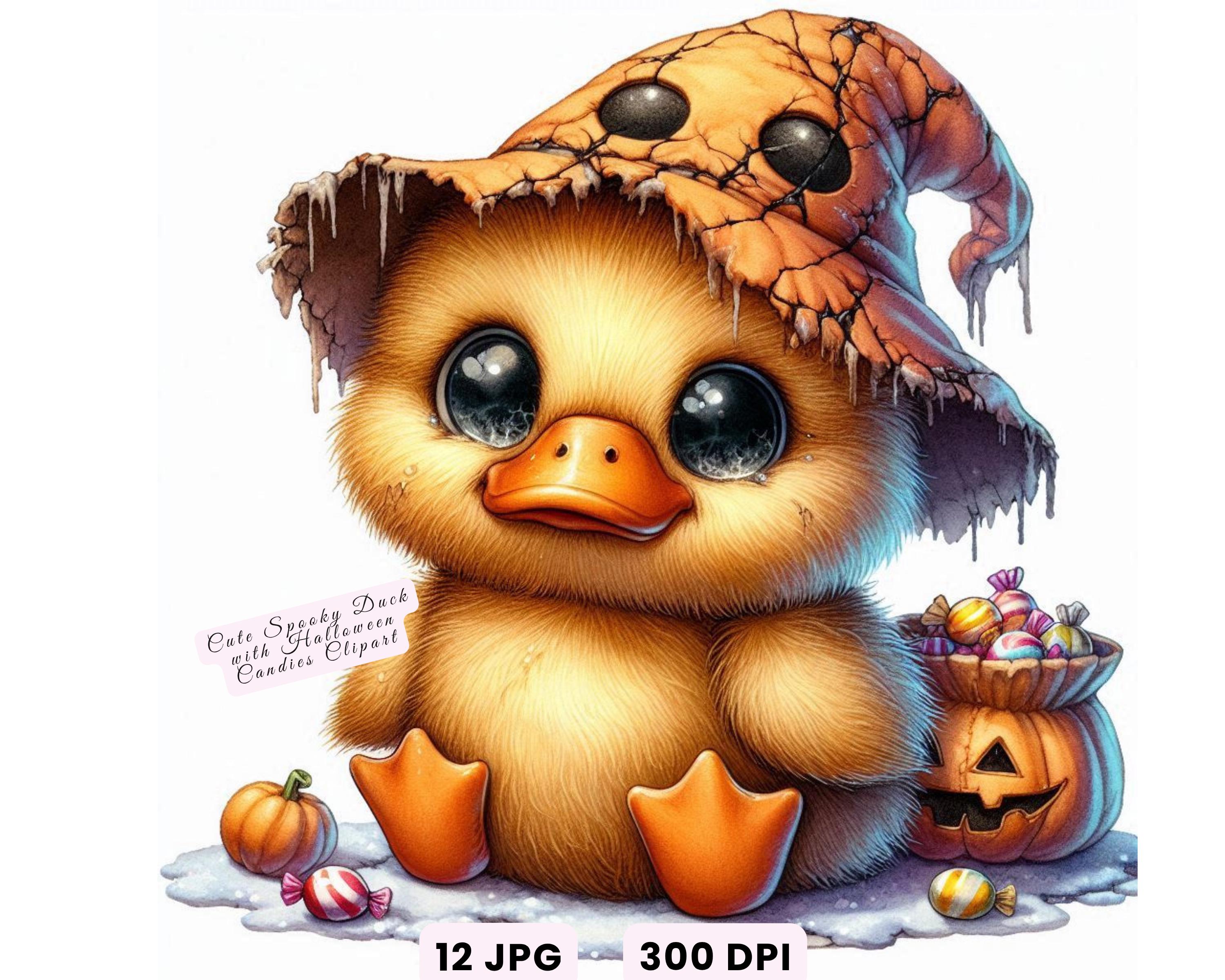 Spooky Halloween Duck Clipart, Halloween Duck Clipart, Adorable Spooky ...