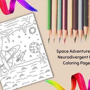 Neurodiversity Space Adventures Coloring Pages, Planets, Stars, and ...