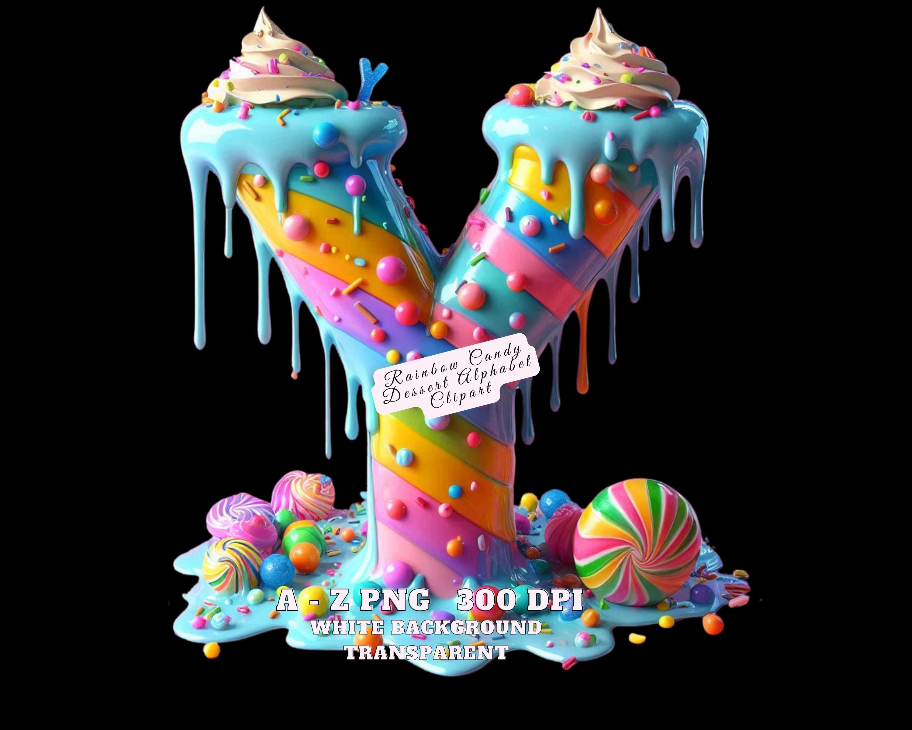 Alphabet Letters Clipart, Watercolor Sweet Melting Desserts Alphabet ...