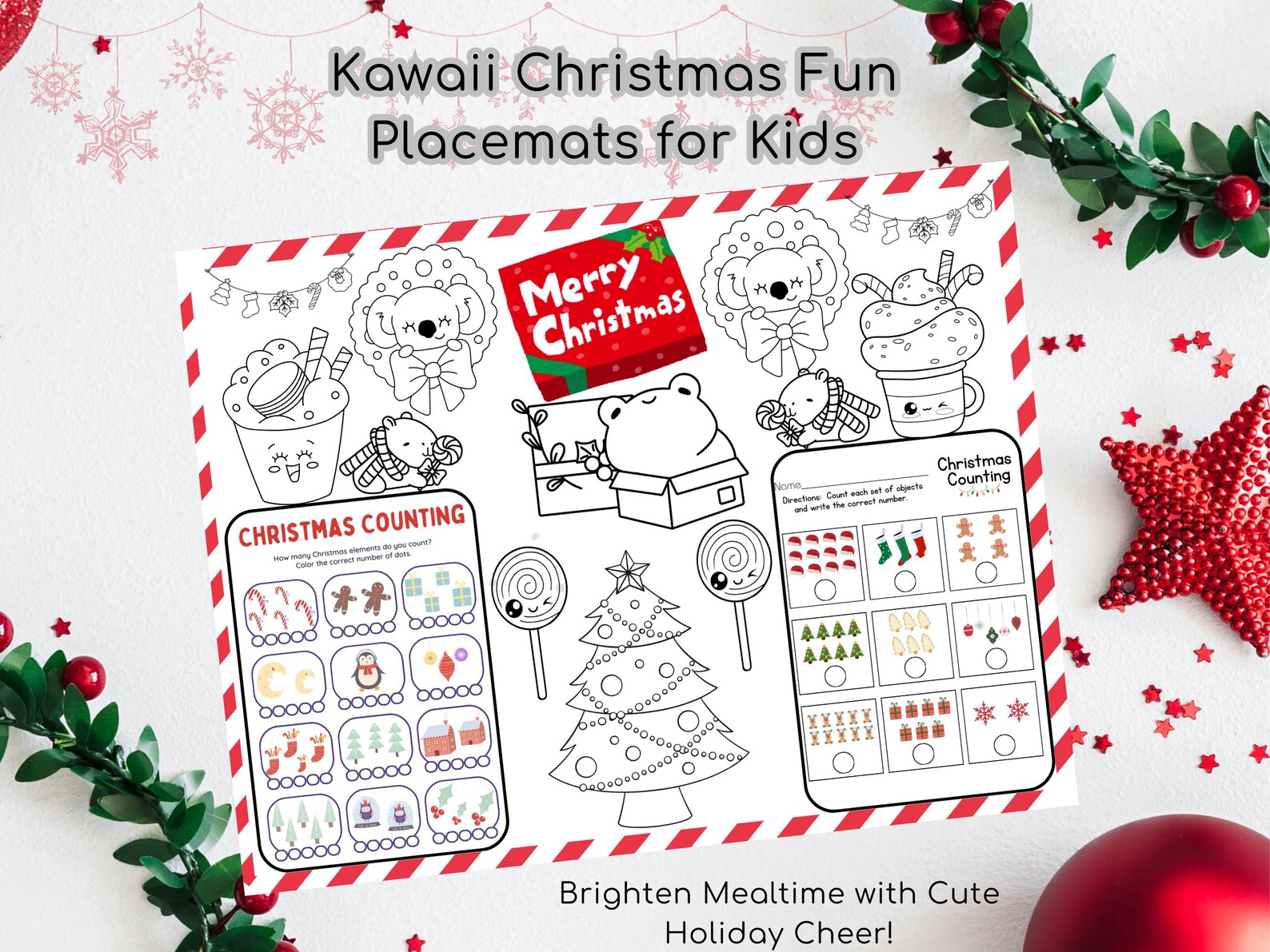 Printable Christmas Activities for Kids, Kawaii Christmas, Cute Kawaii ...