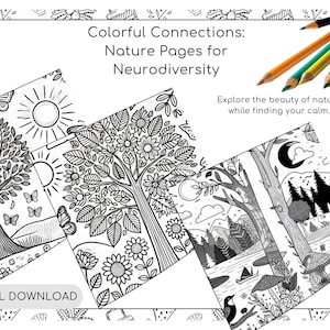 50 Nature-themed Coloring Pages for Neurodiverse Kids, Neurodiversity ...