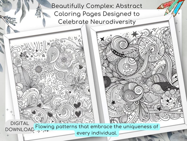 Abstract Coloring Pages Celebrating Neurodiversity, Unique Patterns for ...