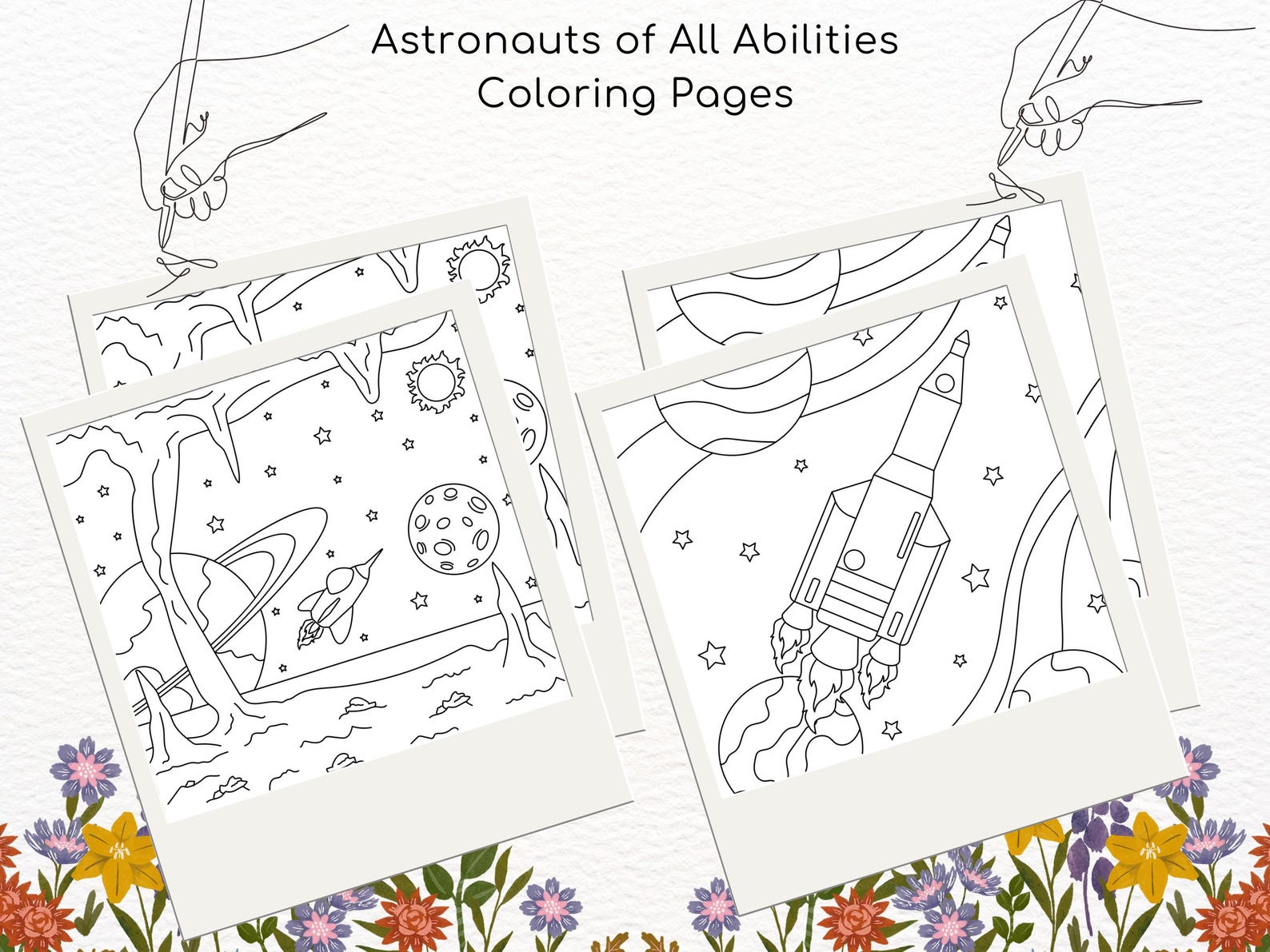 Neurodiversity Space Adventures Coloring Pages, Planets, Stars, and ...