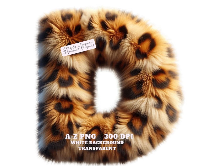 Fluffy Leopard Alphabet, Leopard Print Letters, Furry Animal Font, Wild ...