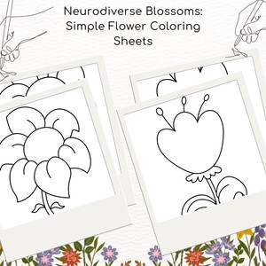 99 Loose Single Flower Coloring Pages for Neurodiversity, Single Flower ...