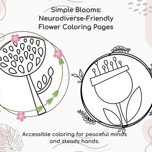 99 Loose Single Flower Coloring Pages for Neurodiversity, Single Flower ...