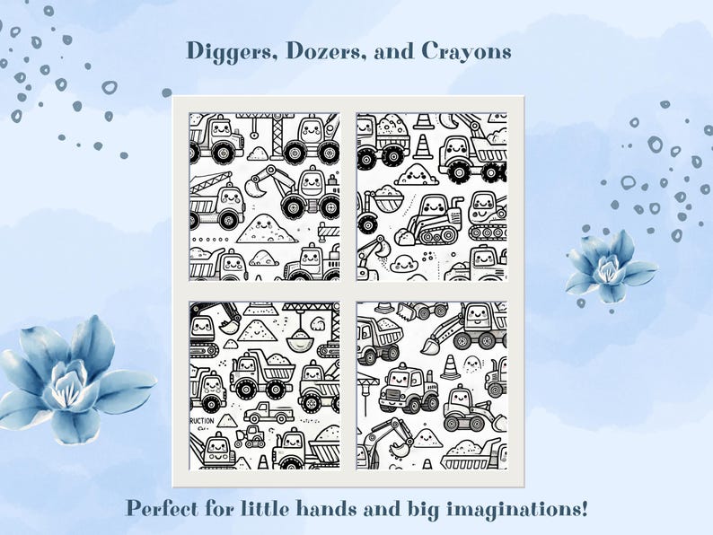 Construction Vehicles Coloring Pages for Toddlers, Bulldozers, Dump ...