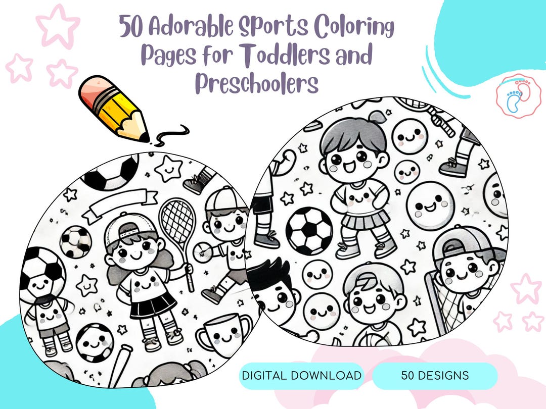Adorable Sports Coloring Pages for Toddlers and Preschoolers, Fun ...