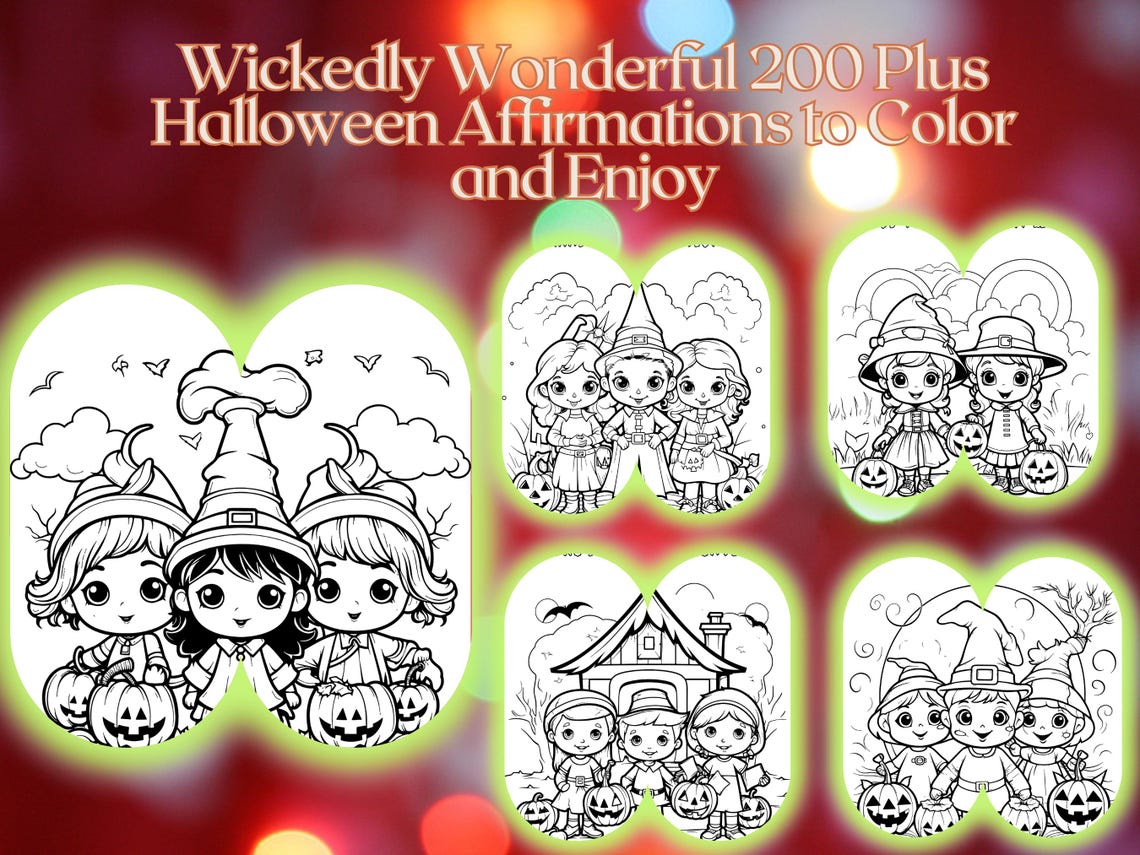 Halloween Coloring Sheets With Spooky Positive Affirmations Adult ...