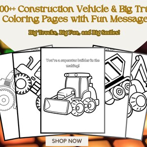Construction Vehicle Big Truck Coloring Pages With Affirmations, Kids ...