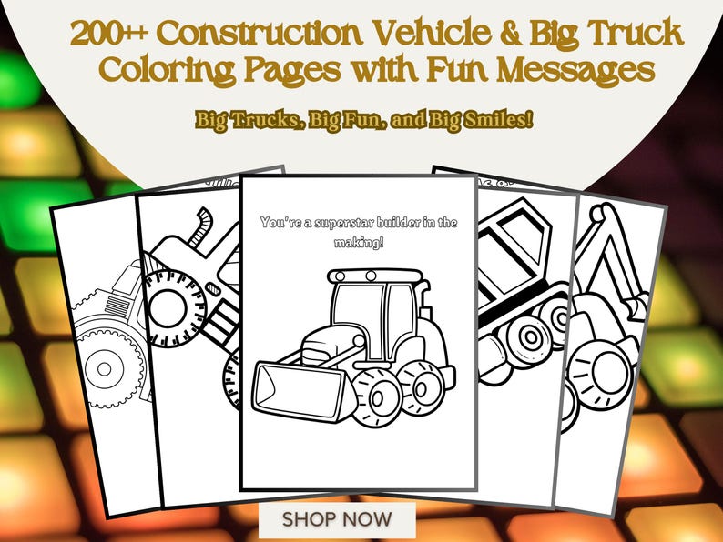 Construction Vehicle Big Truck Coloring Pages With Affirmations, Kids ...