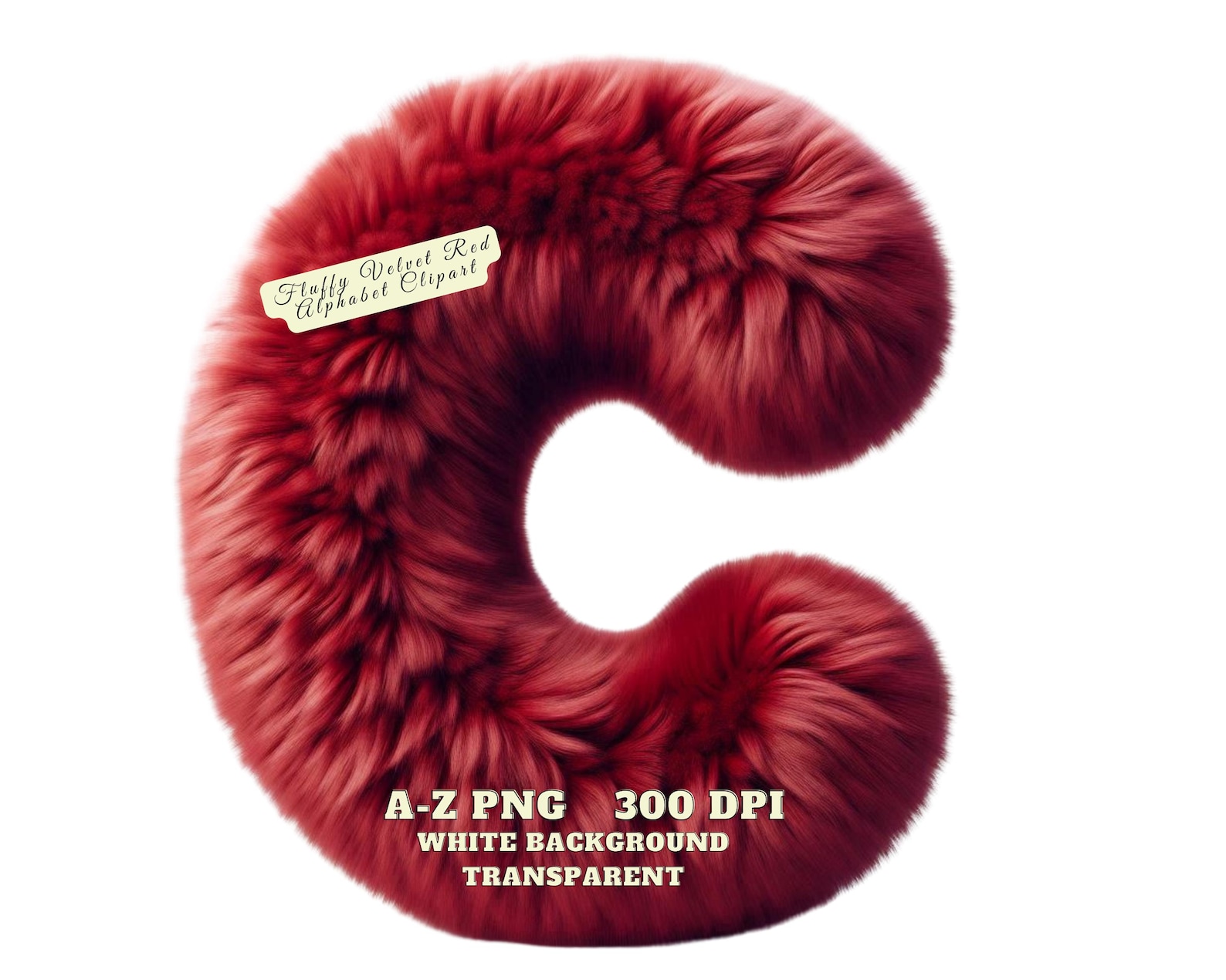 Alphabet Clipart, Fluffy Furry Alphabet PNG, Fluffy Velvet Red Alphabet ...