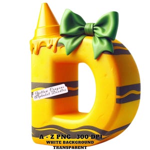 Alphabet Clipart, Yellow Crayon Letters PNG, School Font A-Z Back to ...