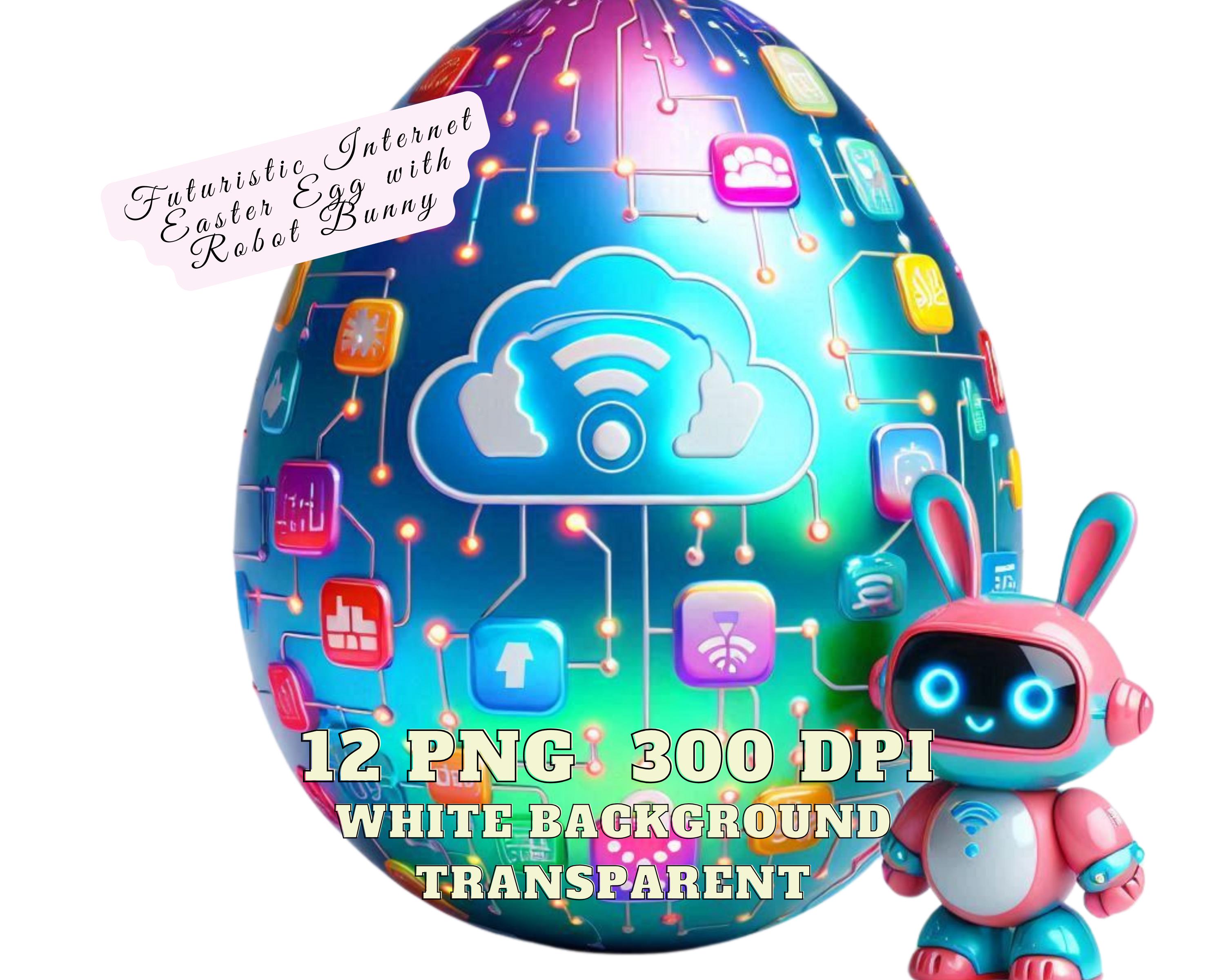 Robot Easter Egg Clipart, Futuristic Internet Easter Egg With Robot ...