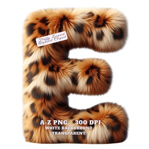 Fluffy Leopard Alphabet, Leopard Print Letters, Furry Animal Font, Wild ...