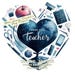 Teachers Day Appreciation Clipart, 12 Blue-themed With Heart Teacher's ...