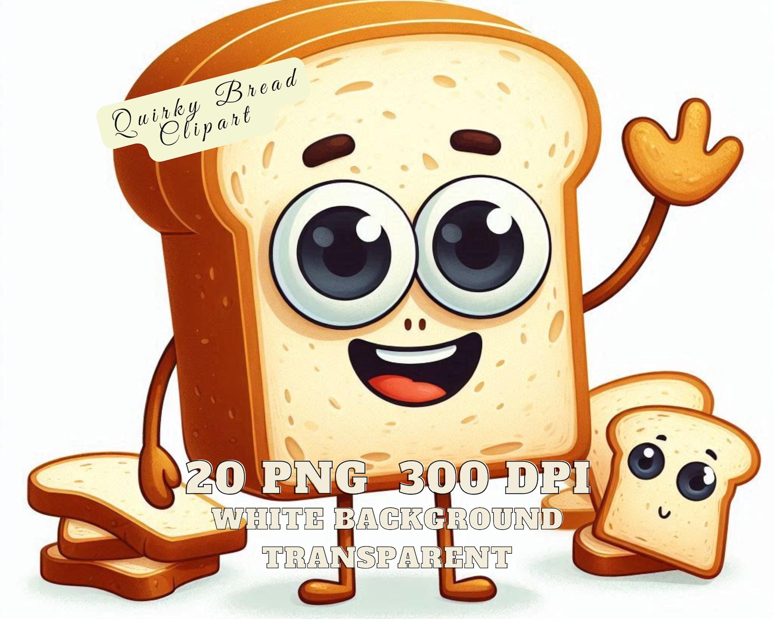 Quirky Bread Clipart, Funny Bread Images, Quirky Loaf PNG, Cute Bread ...