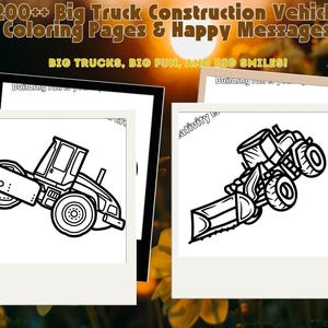 Construction Vehicle Big Truck Coloring Pages With Affirmations, Kids ...
