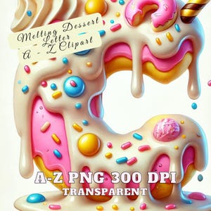 Alphabet Letters Clipart, Watercolor Sweet Melting Desserts Alphabet ...