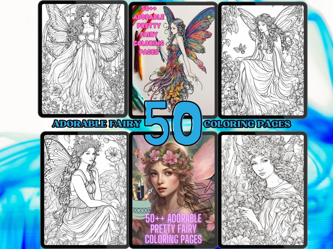 50 Fairy Coloring Pages, Enchanted Adorable Fairy Coloring Page ...