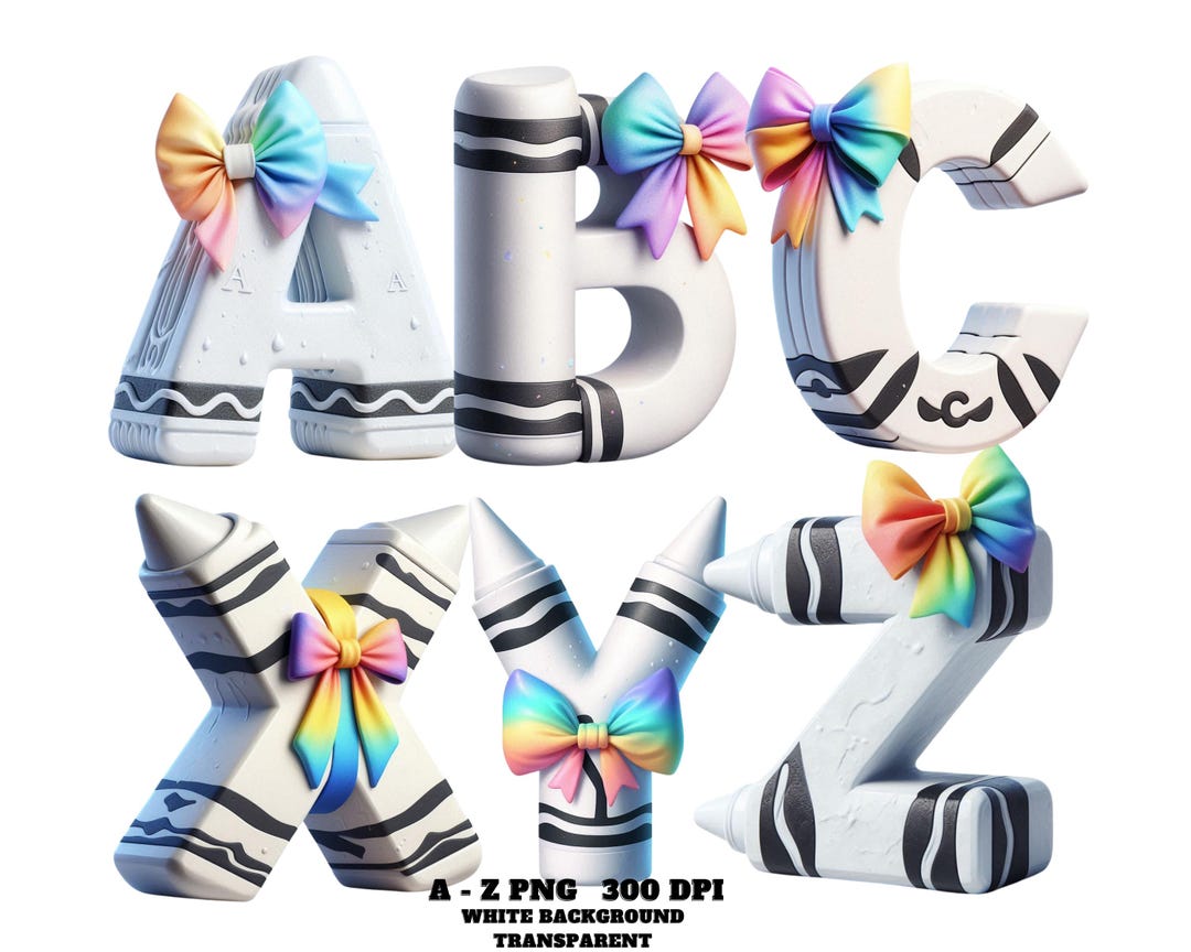 Alphabet PNG, Crayons Alphabet Clipart, White Crayon Letters A-Z PNG ...