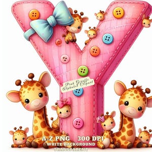 Alphabet Clipart, Kiddie Animal Alphabet Clip Art, Pink Giraffe ...