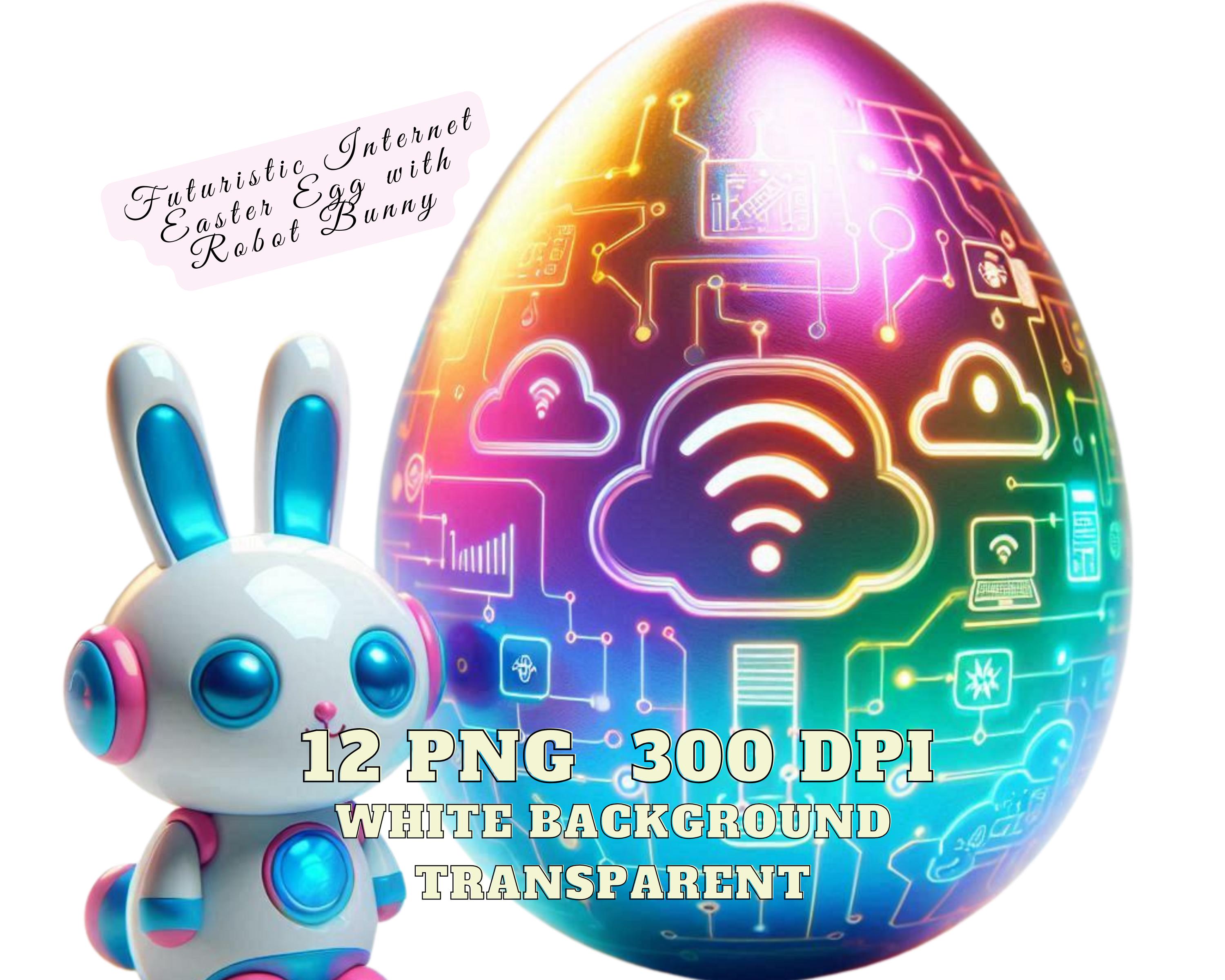 Robot Easter Egg Clipart, Futuristic Internet Easter Egg With Robot ...