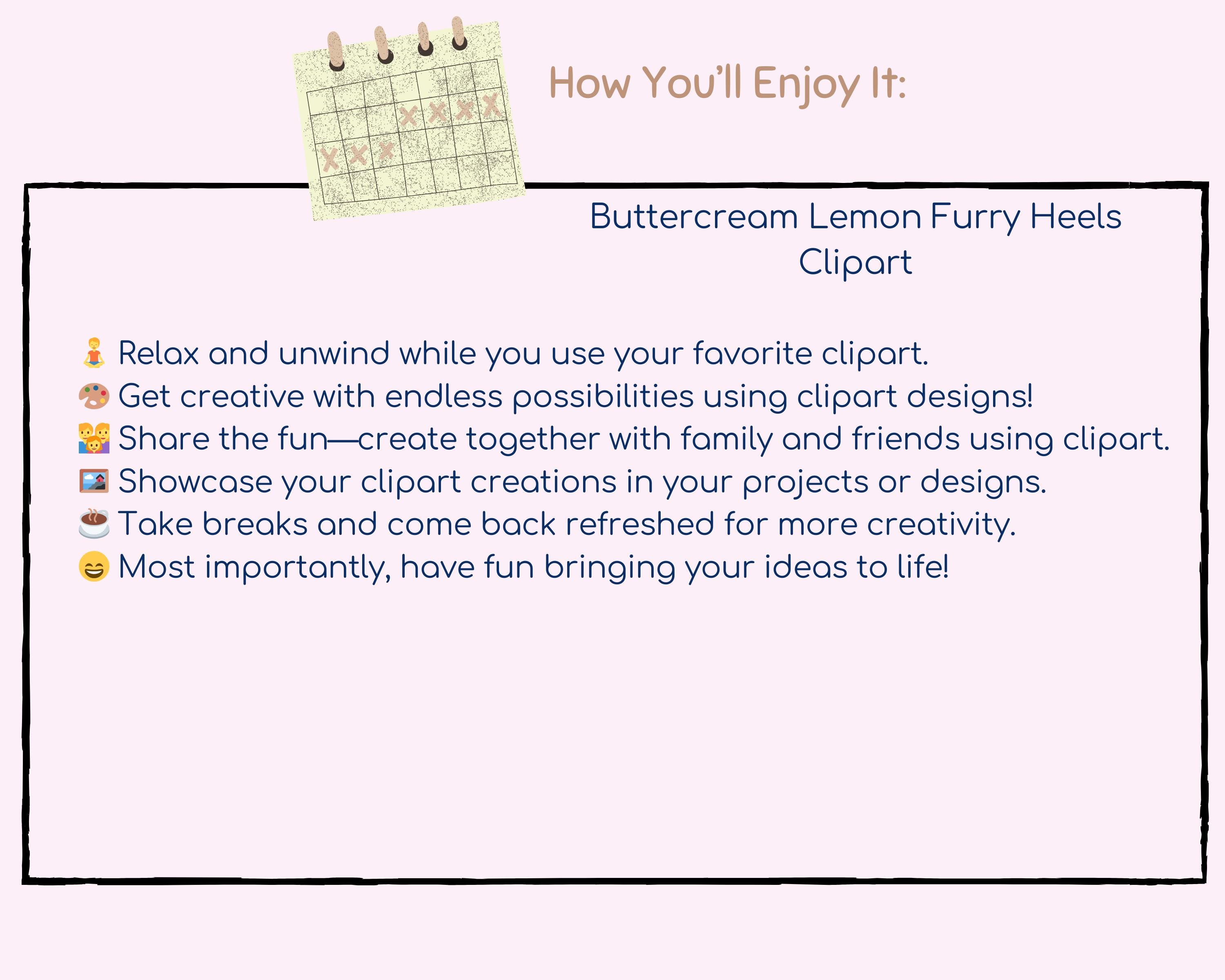 High Heels Clipart, Stiletto Clipart, Buttercream Lemon Furry High ...