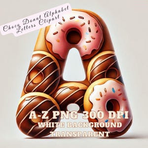 Donut Alphabet Letters, Donut 3D Letters PNG, Donut Alphabet Clipart ...