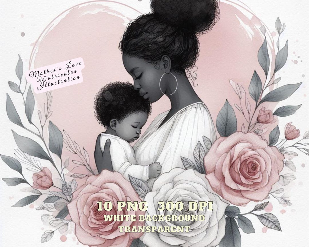 Mother and Baby Clipart, Mother's Day Clipart Bundle, Mom & Baby PNG ...