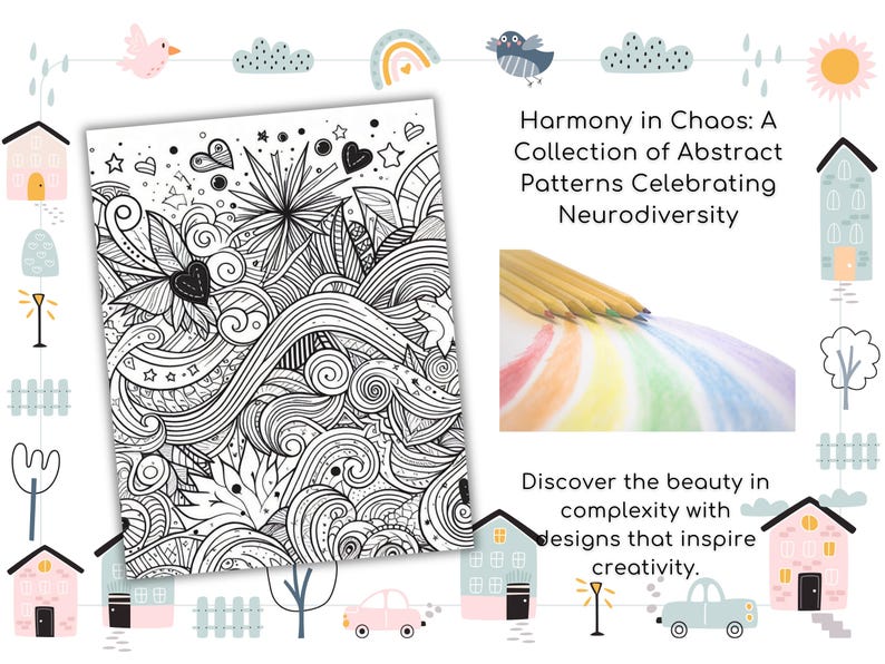 Abstract Coloring Pages Celebrating Neurodiversity, Unique Patterns for ...
