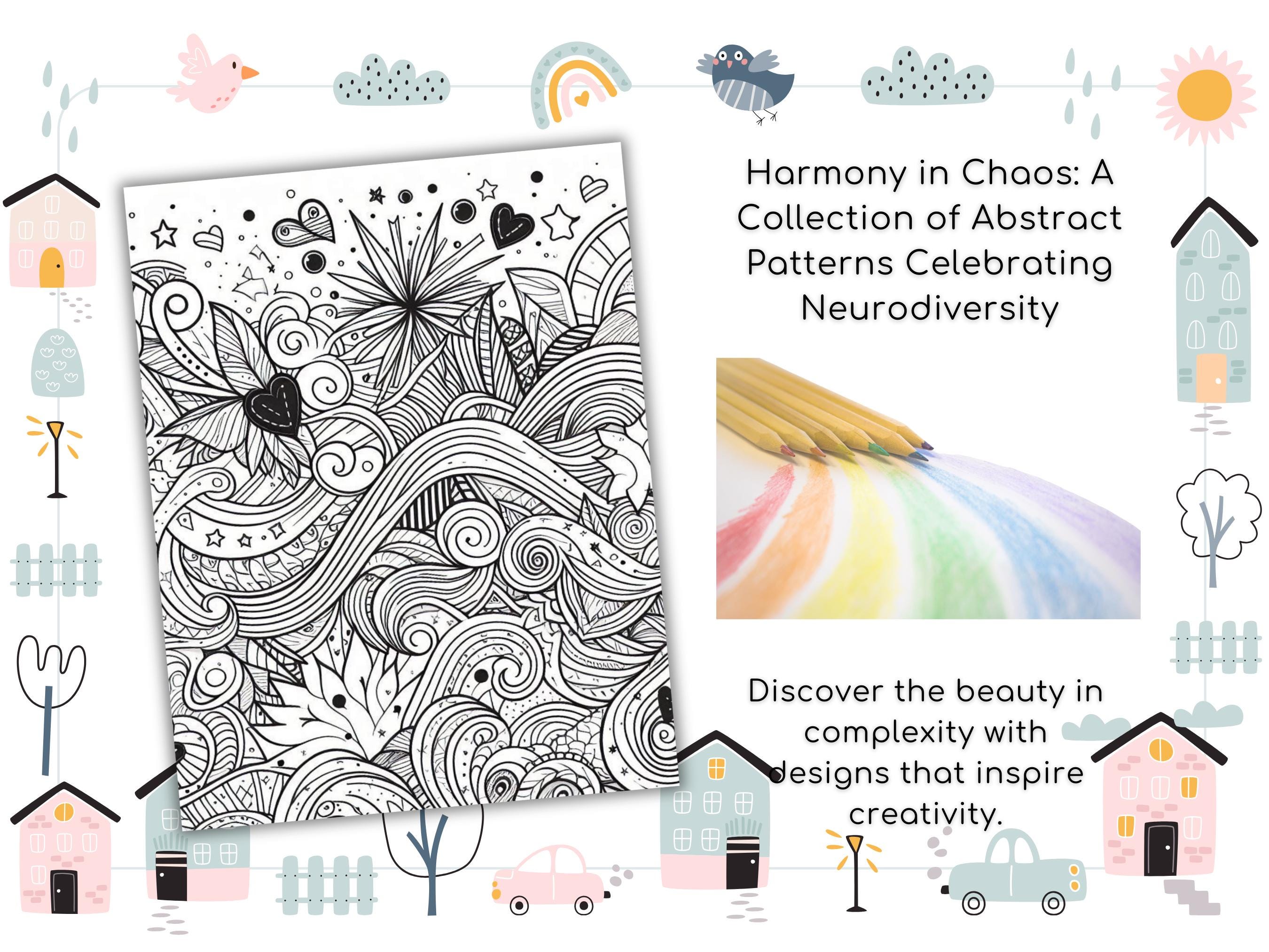 Abstract Coloring Pages Celebrating Neurodiversity, Unique Patterns for ...