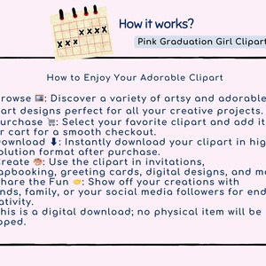 Pink Graduation Girl Clipart PNG, Cute Graduate Digital Download, Class ...