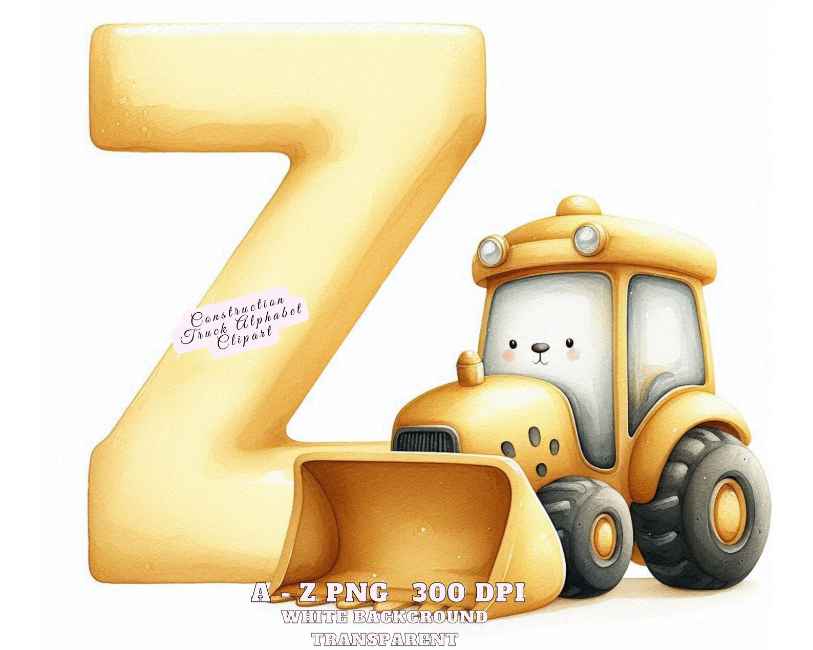 Construction Truck Alphabet Clipart, Fun Construction Themed Letter ...