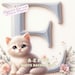 Adorable Cat Letter Alphabet Clipart, Watercolor Floral Kitten Alphabet ...